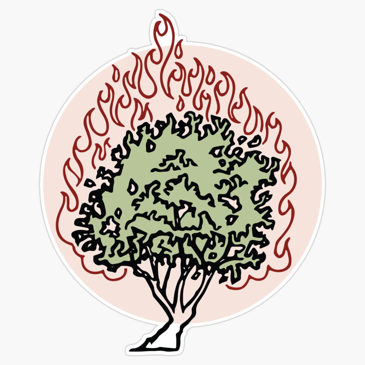 Maneki Burning Bush Er Er, Phone Decal Water Bottle Stickers Car Decals ...