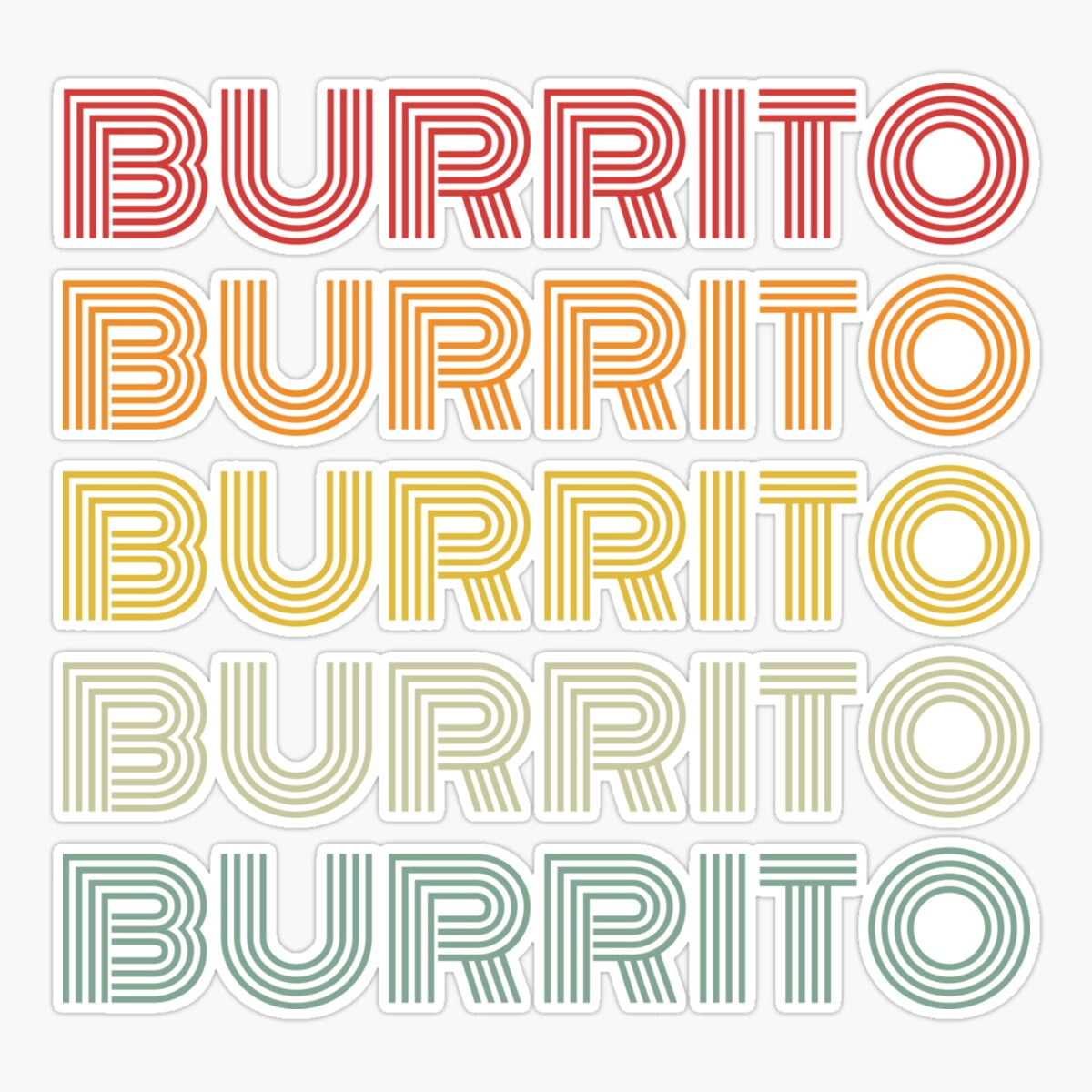 Maneki Burrito Retro Style Sticker, Phone Decal Water Bottle Stickers ...