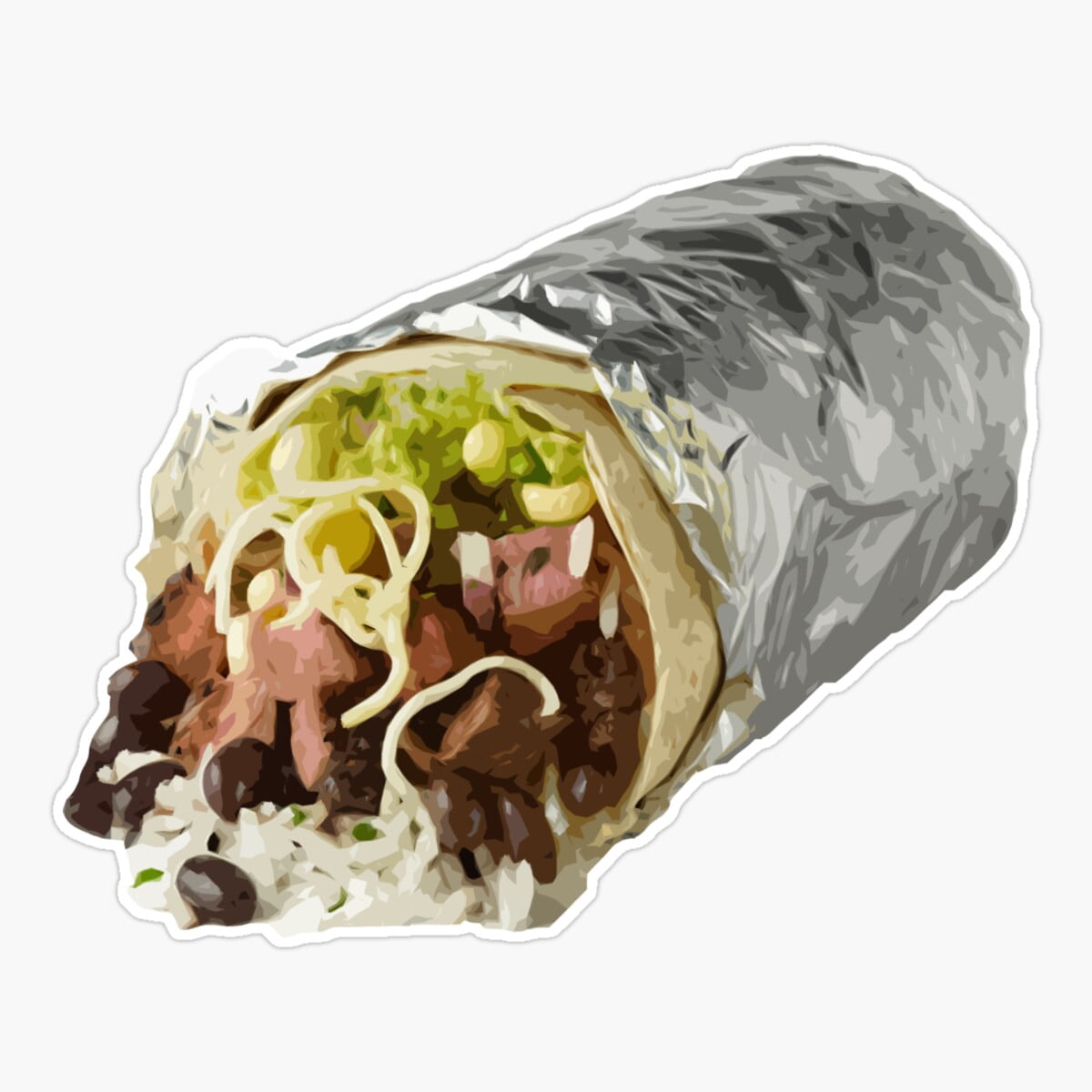 Maneki Burrito Sticker Sticker, Phone Decal Water Bottle Stickers Car ...