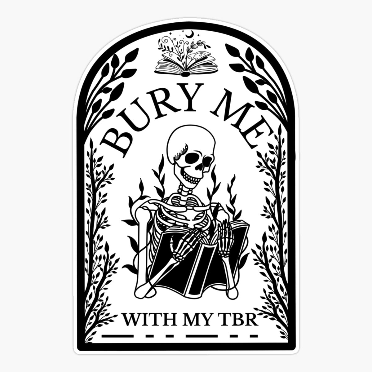 Maneki Bury Me With My Tbr Sticker, Phone Decal Water Bottle Stickers ...