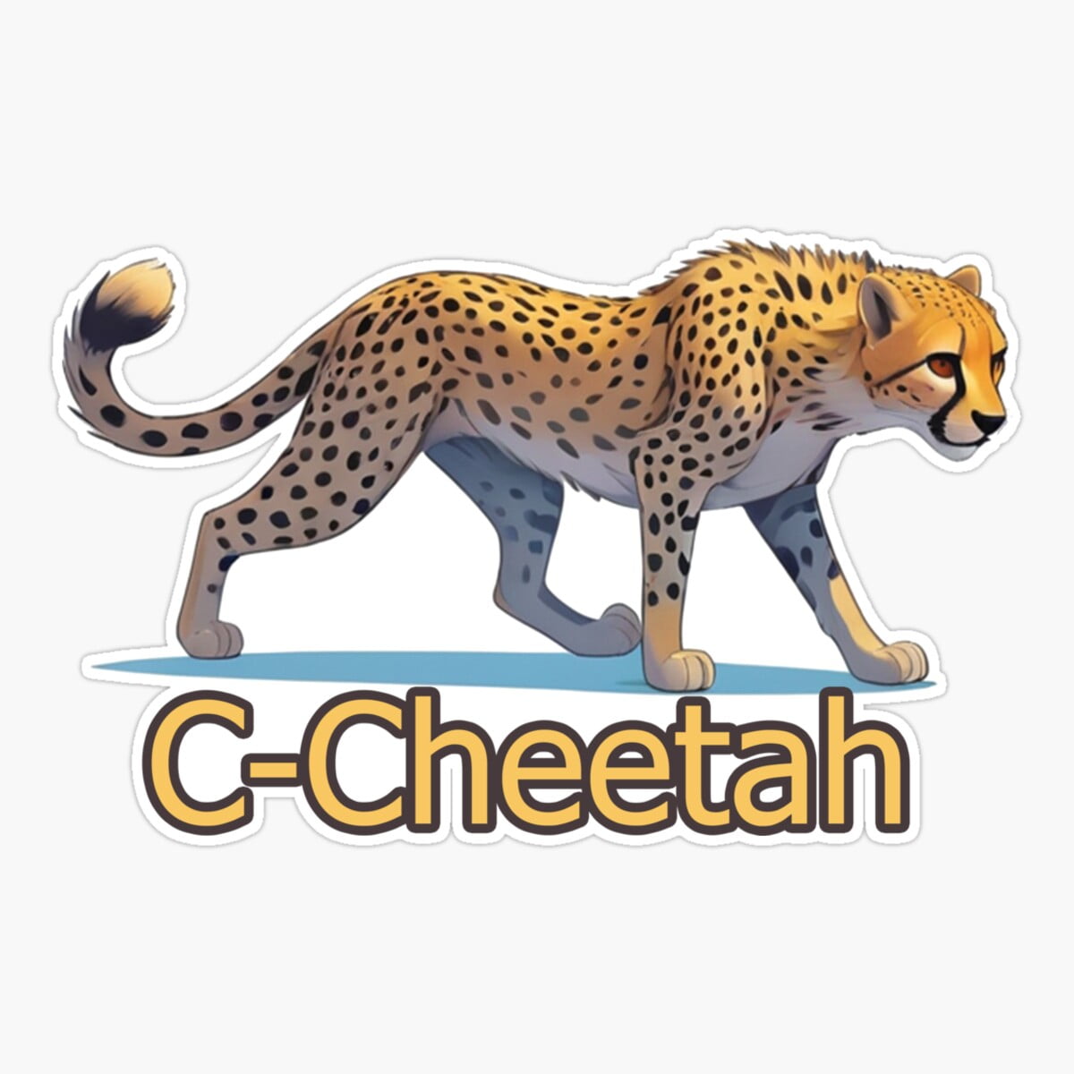 Maneki C-Cheetah Cute Alphabet Animal Er – Playful Big Cat Design Er ...