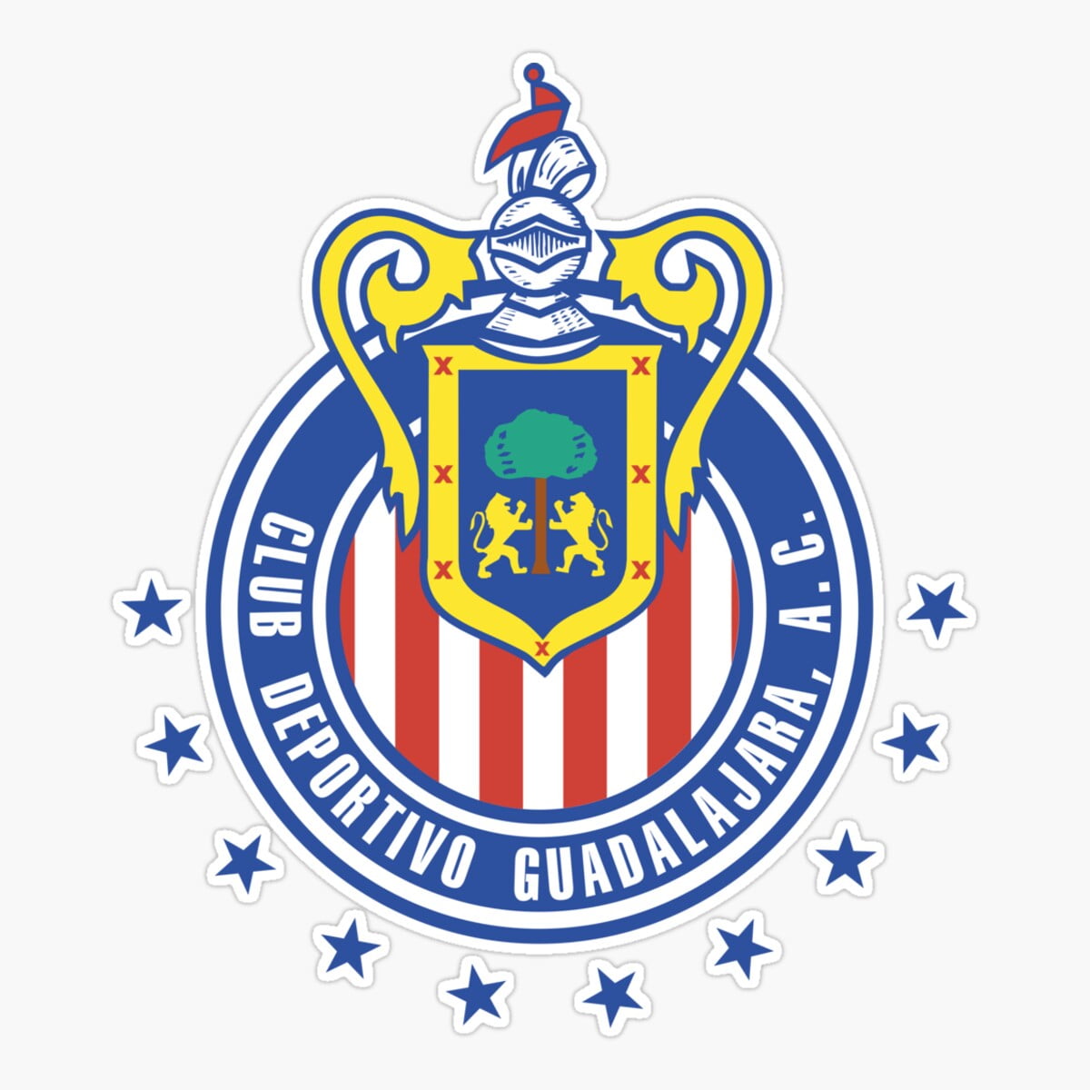 Maneki C.D Guadalajara Crest/Logo Sticker, Phone Decal Water Bottle ...