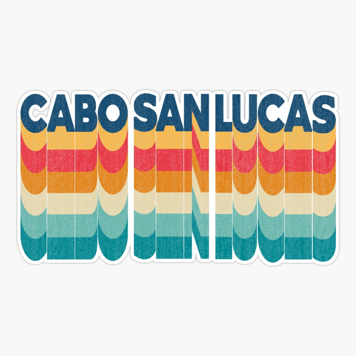 Maneki Cabo San Lucas 70S 80S Retro Sticker, Phone Decal Water Bottle ...