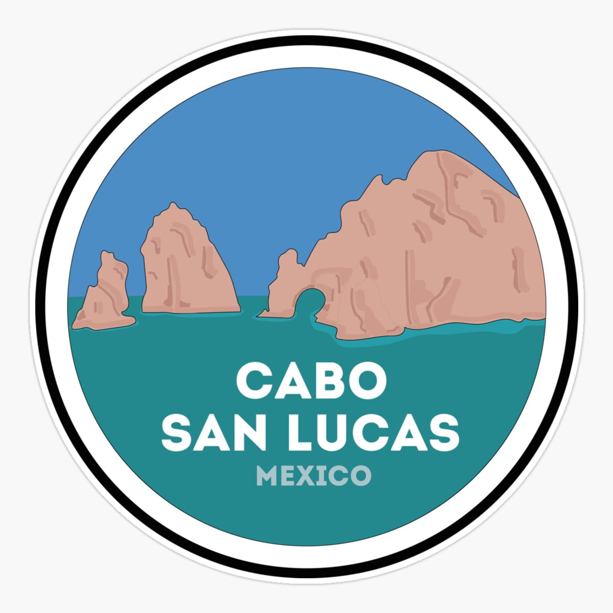 Maneki Cabo San Lucas Great Git Idea Sticker, Phone Decal Water Bottle ...
