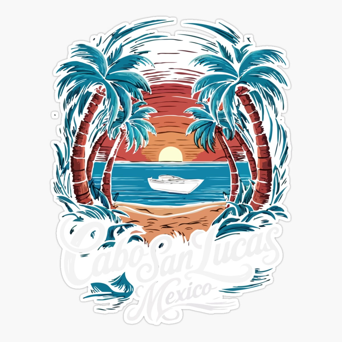 Maneki Cabo San Lucas Mexico. Beach Sticker, Phone Decal Water Bottle ...