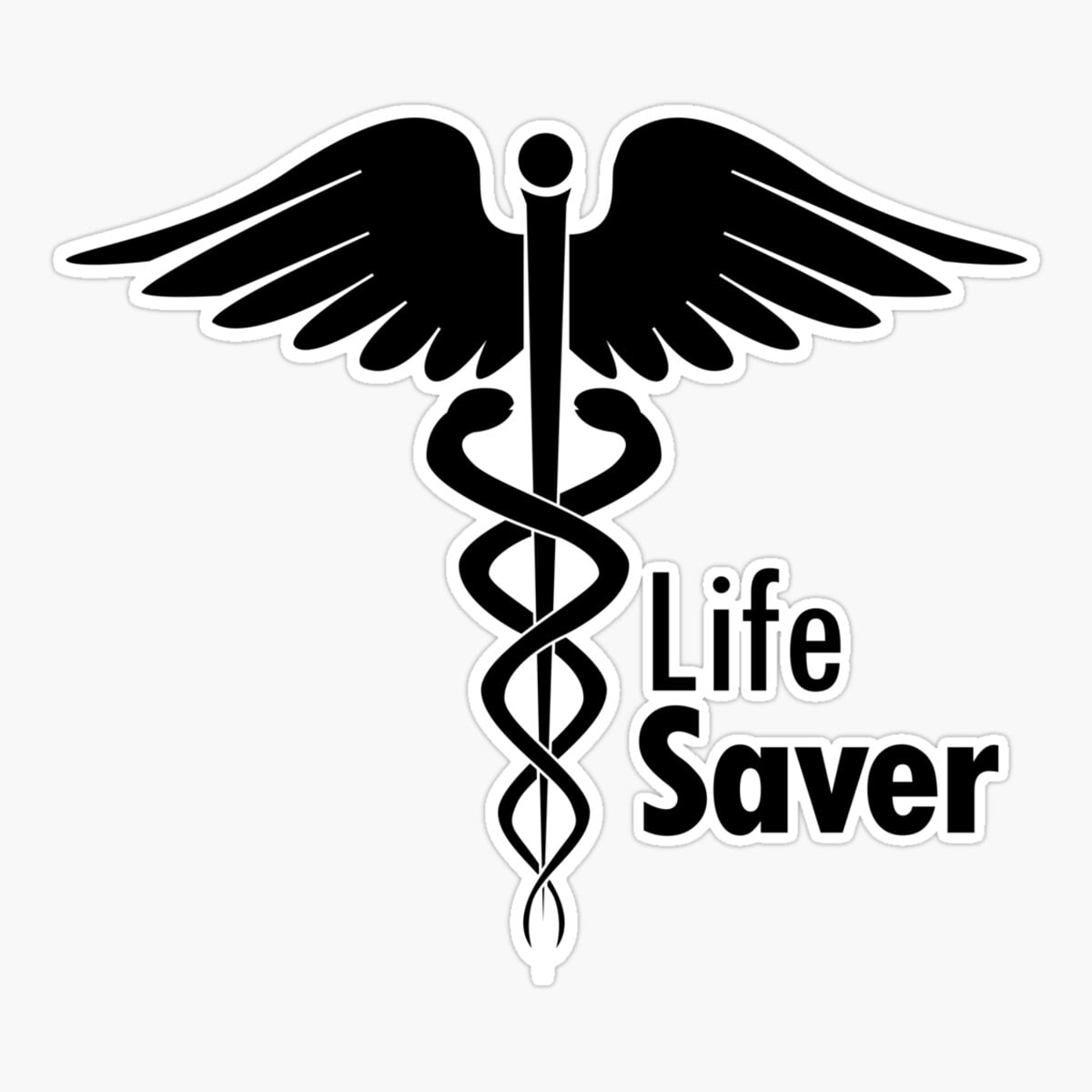 Maneki Caduceus (Life Saver) Er, Phone Decal Water Bottle Stickers Car ...