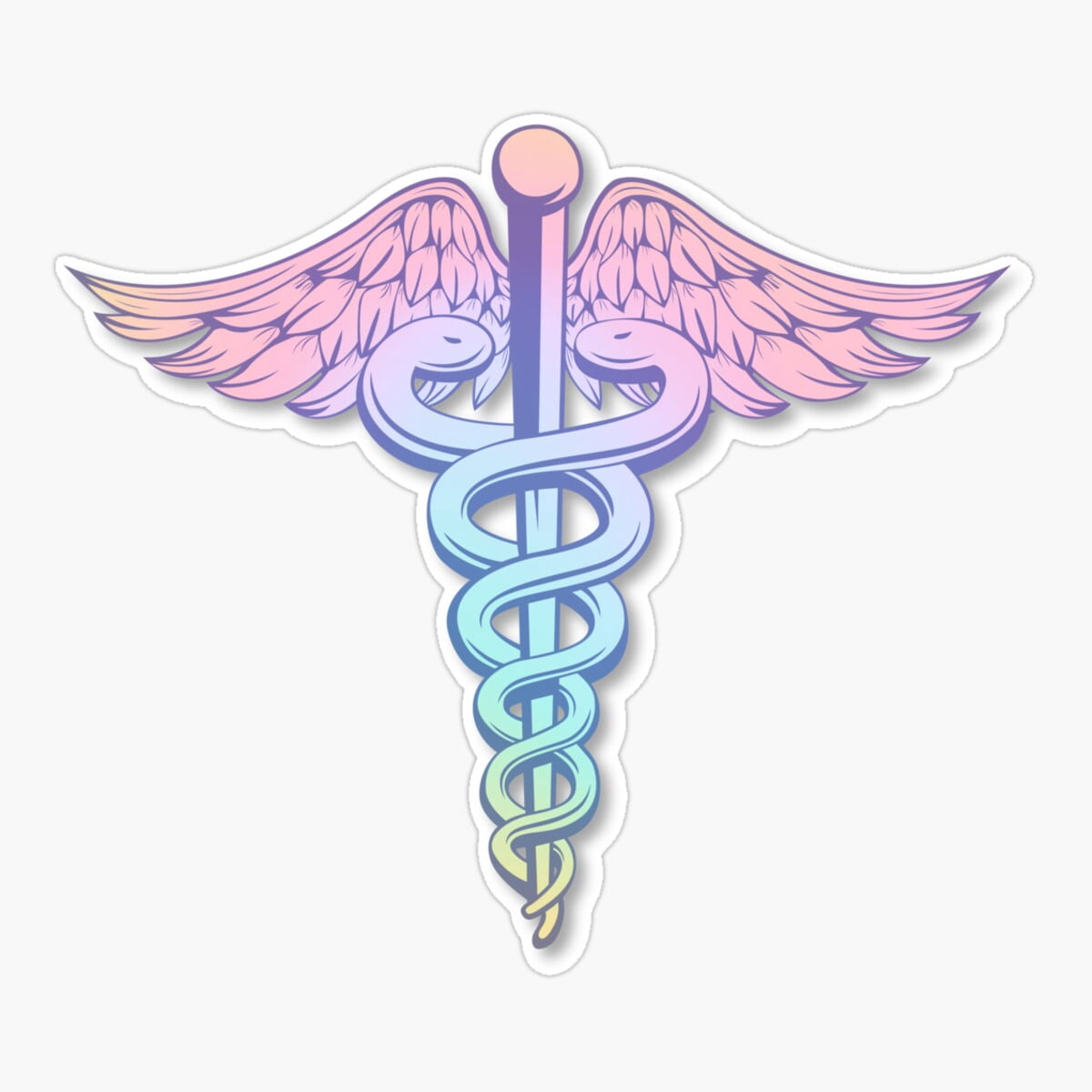 Maneki Caduceus - Medical Symbol Er, Phone Decal Water Bottle Stickers ...