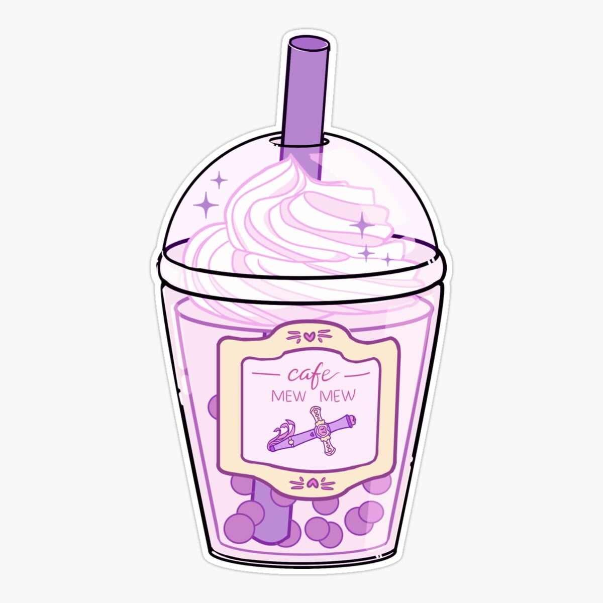 Maneki Cafe Mew Mew Zakuro Bubble Tea Er, Phone Decal Water Bottle ...