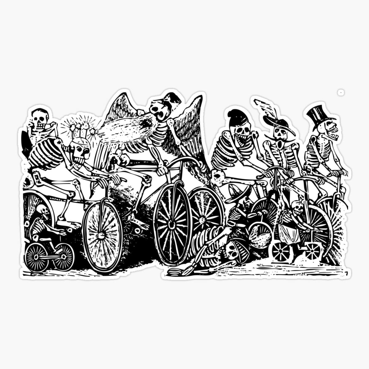 Maneki Calavera Cyclists | Skeletons On Bikes | Day O The Dead | Dia De ...