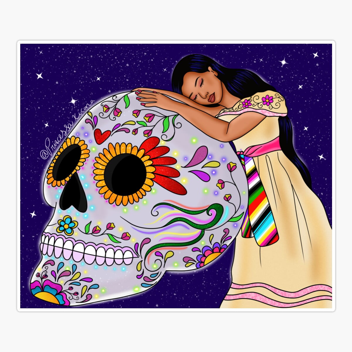 Maneki Calavera De Azucar Sticker, Phone Decal Water Bottle Stickers ...