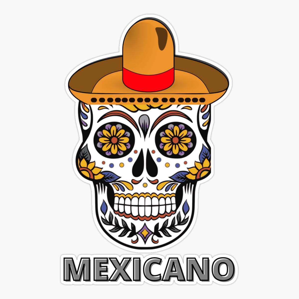 Maneki Calavera Nuevo Mexico Sticker, Phone Decal Water Bottle Stickers ...