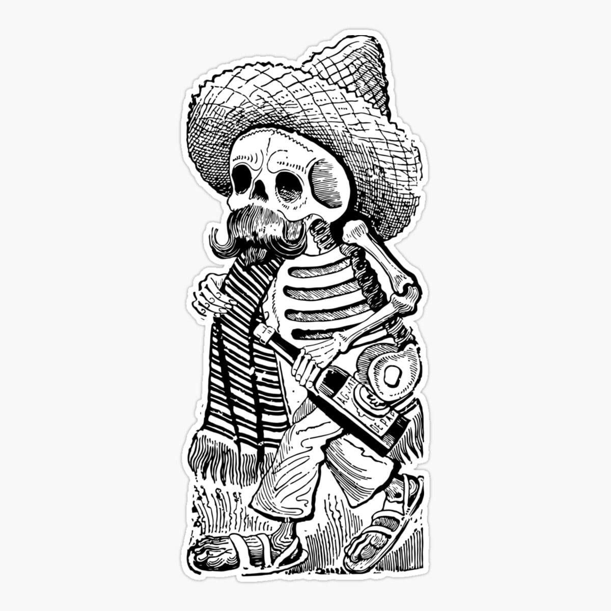 Maneki Calavera O Rancisco Madero By Jose Posada Sticker, Phone Decal ...