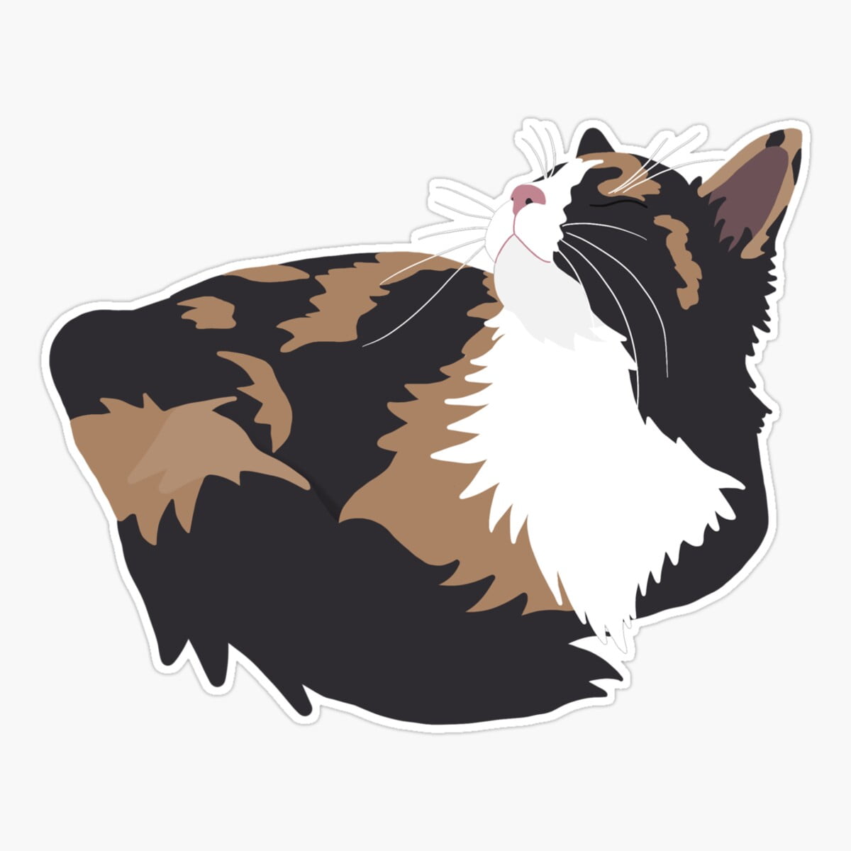 Maneki Calico Cat Nap Sticker, Phone Decal Water Bottle Stickers Car ...