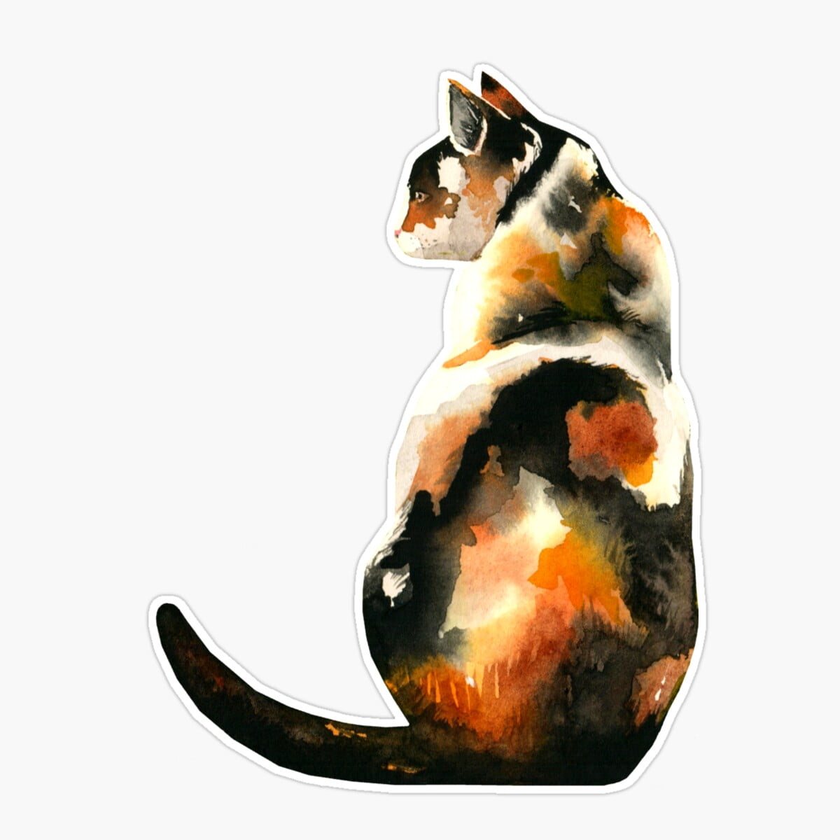 Maneki Calico In The Gr Sticker, Phone Decal Water Bottle Stickers Car ...