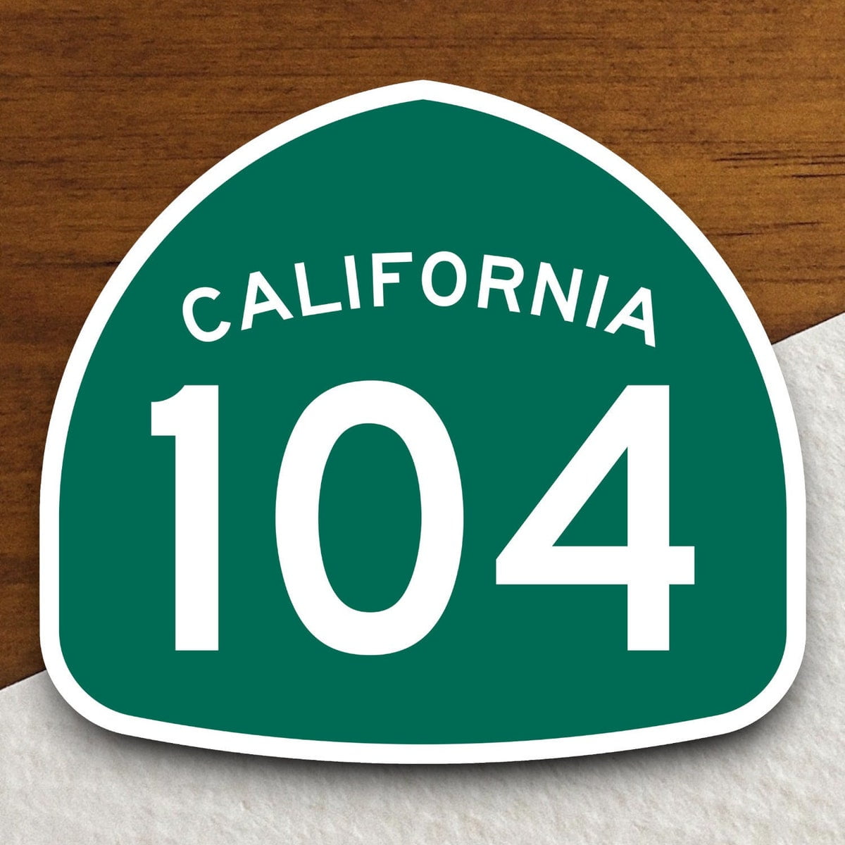 Maneki California State Route 104 Road Sign Sticker, Road Trip Sticker ...