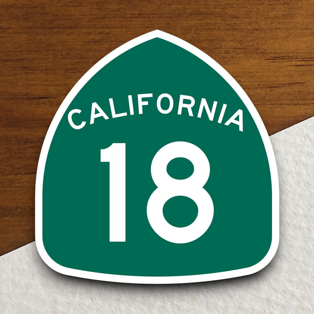 Maneki California State Route 18 Road Sign Sticker, Road Trip Sticker, Highway Sign, Room Decor ...