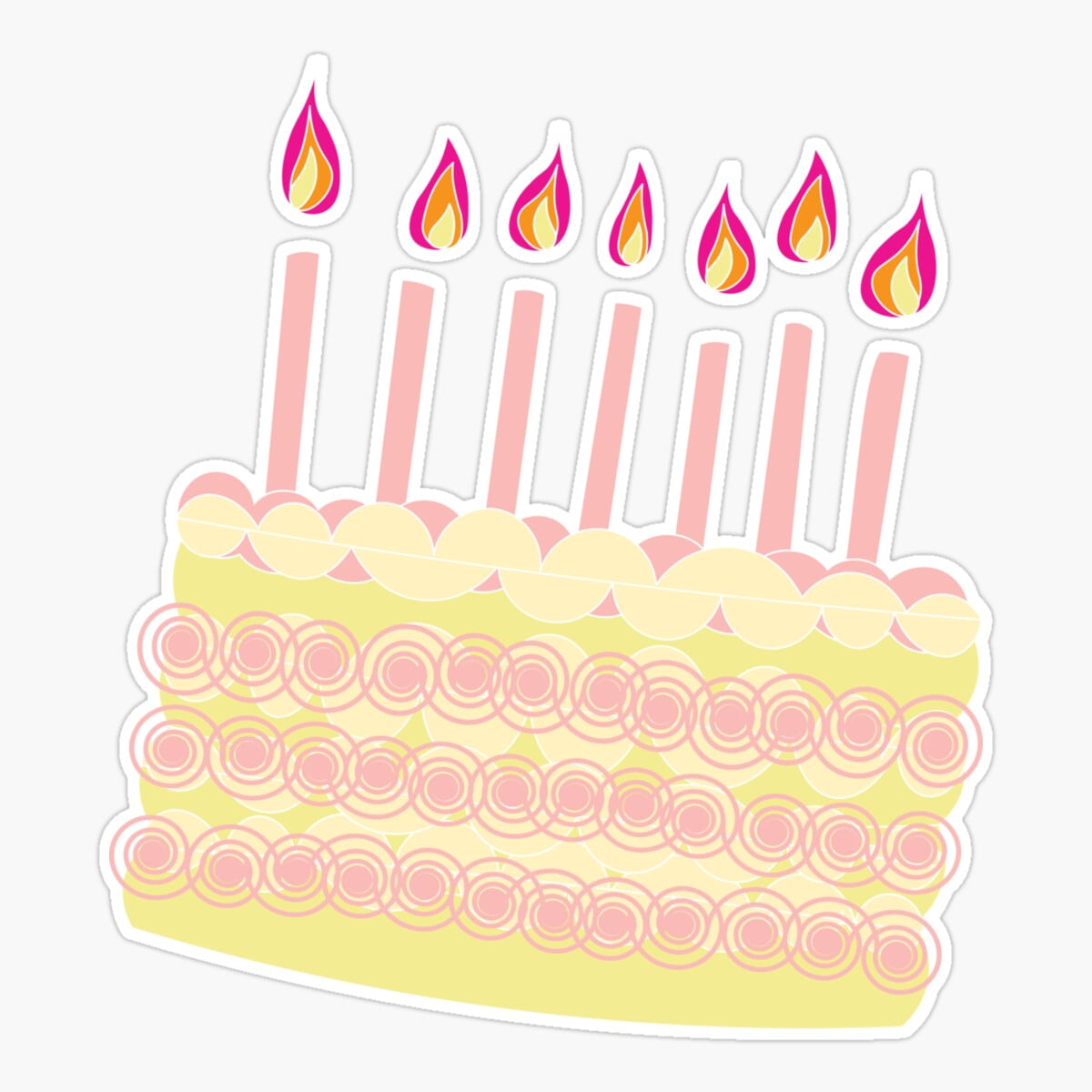 Maneki Calling All Bakers! Birthday Cake With Candles Icons Sticker ...