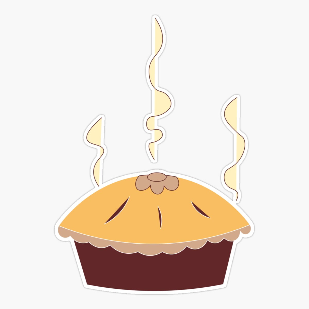 Maneki Calling All Bakers! Steaming Pie Icon Sticker, Phone Decal Water ...