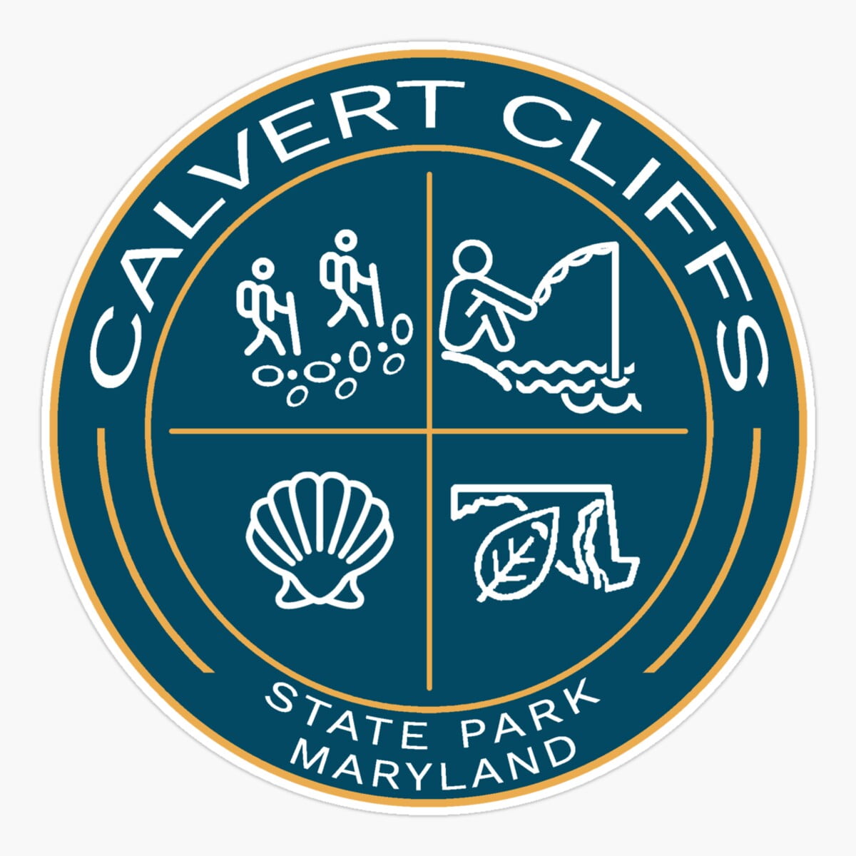 Maneki Calvert Clis State Park Heraldic Logo Er, Phone Decal Water ...