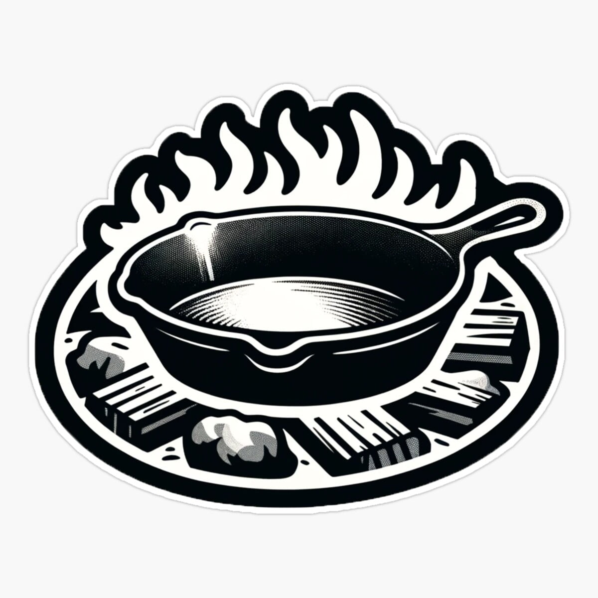 Maneki Camping Adventures Stickers: Sizzling Skillet Mastery Sticker ...