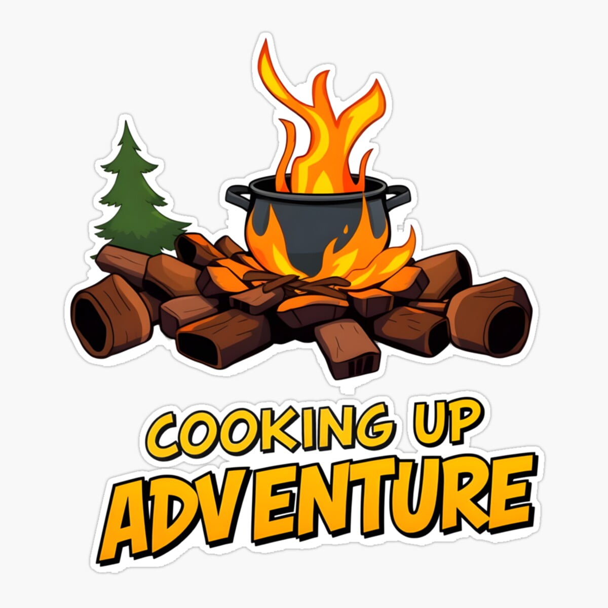 Maneki Campire Cooking Sticker, Phone Decal Water Bottle Stickers Car ...