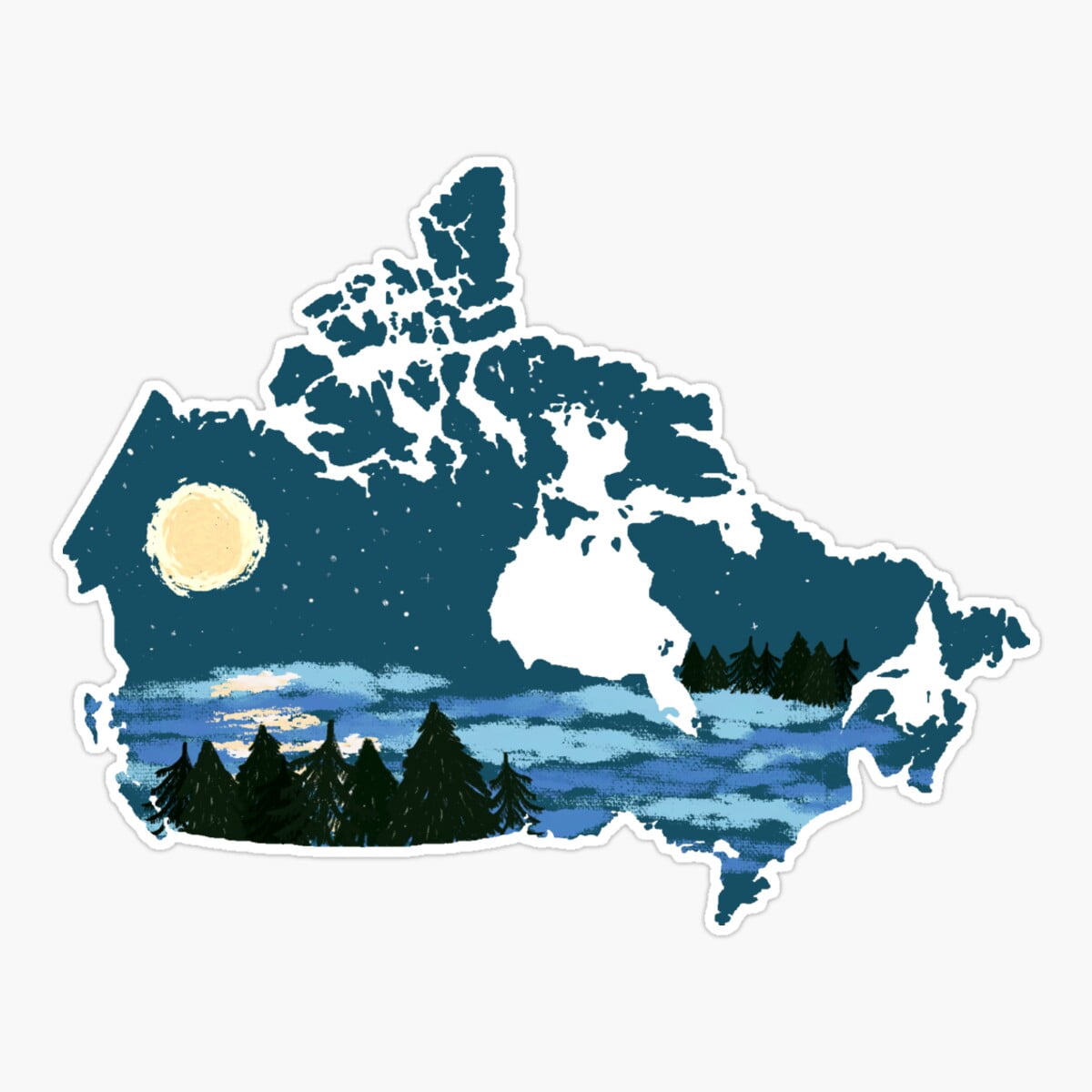 Maneki Canada Art Map Sticker, Phone Decal Water Bottle Stickers Car ...