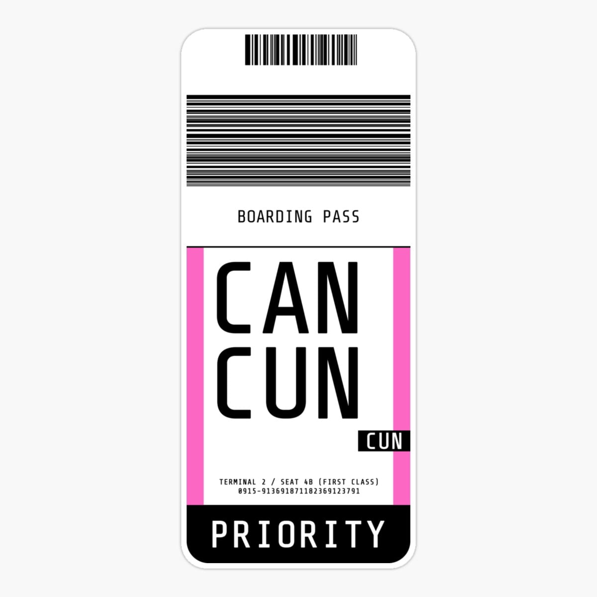 Maneki Cancun Boarding P Cun (Pink) Sticker, Phone Decal Water Bottle ...