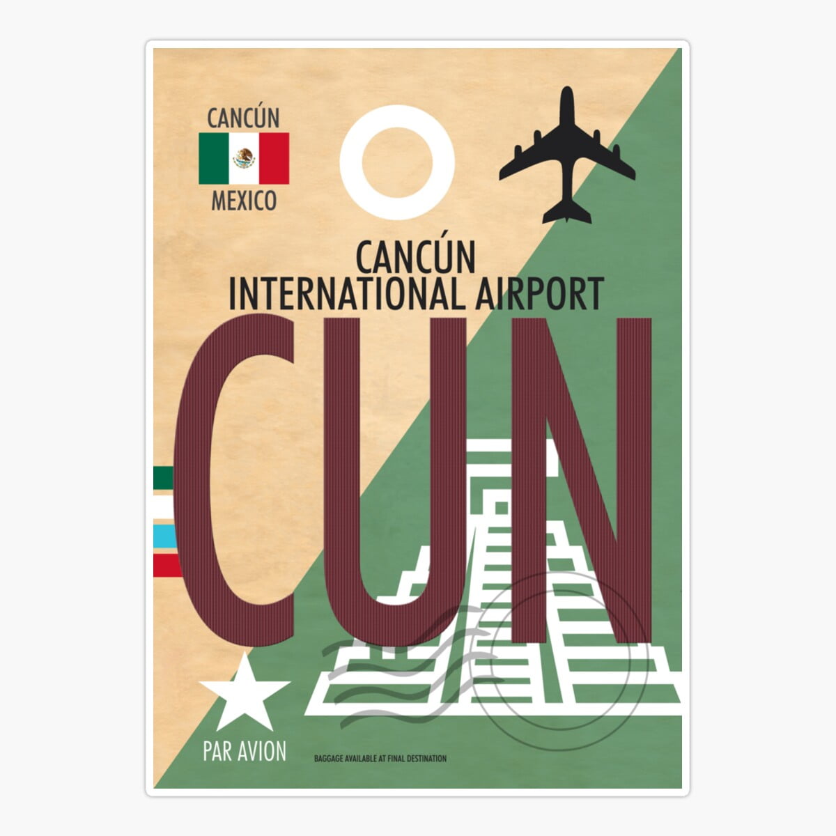 Maneki Cancun International Airport Cun Luggage Tag Baggage Tag Airport ...