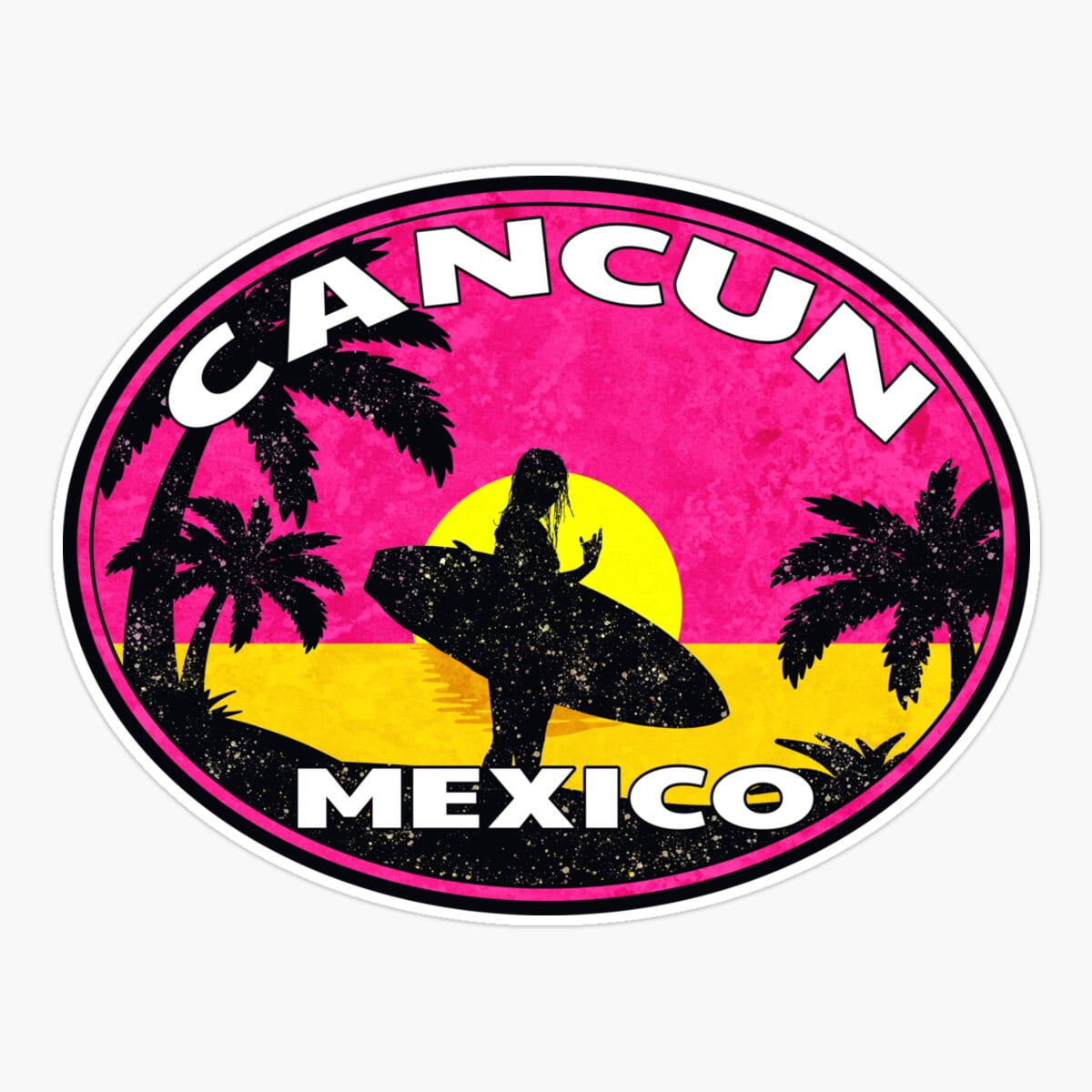 Maneki Cancun Mexico Laptop Bumper Suring Sur Isla Mujeres Sticker ...