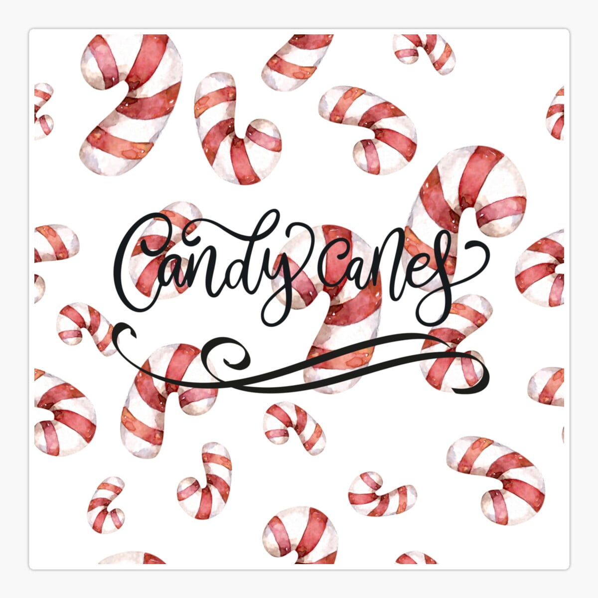 Maneki Candy Canes Pattern! Sticker, Phone Decal Water Bottle Stickers ...