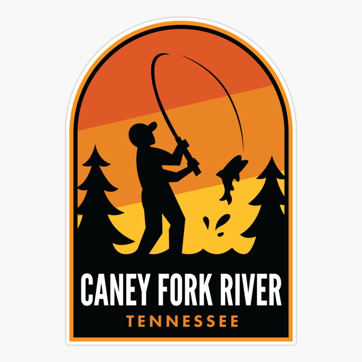 Maneki Caney Ork River Tennessee Ishing Er, Phone Decal Water Bottle ...