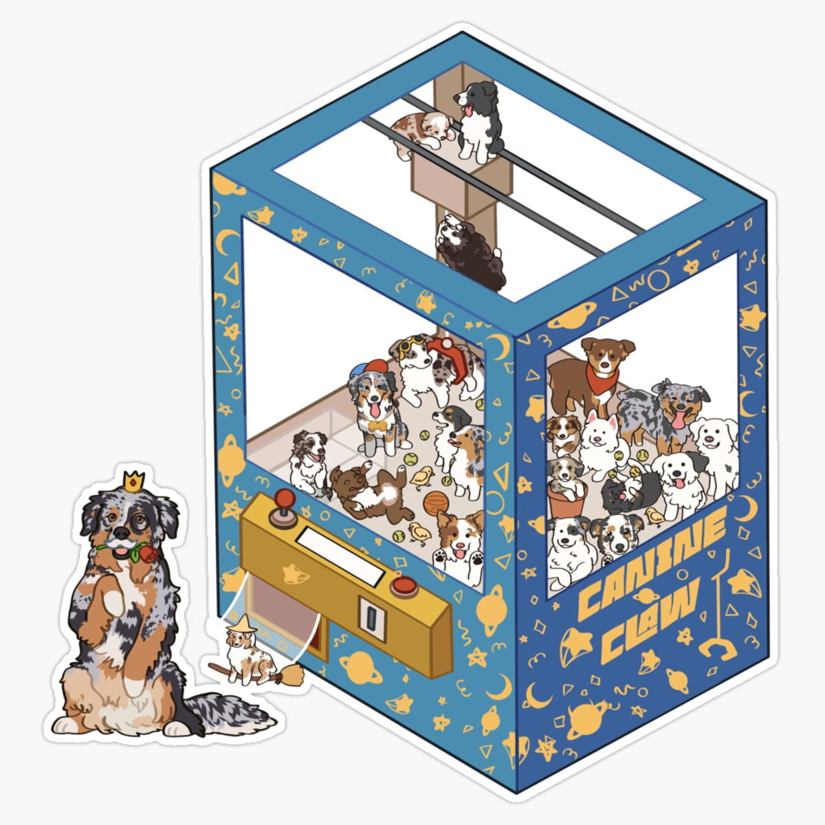 Maneki Canine Claw Machine Game | Australian Shepherd Er, Phone Decal ...