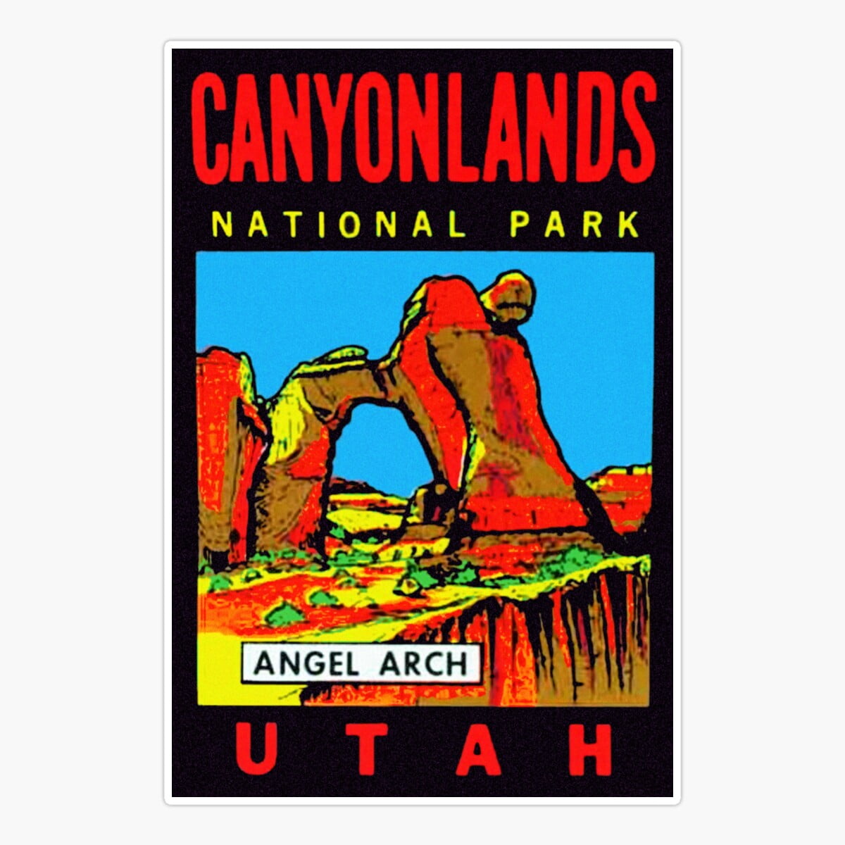 Maneki Canyonlands National Park Utah Vintage Travel Decal Er, Phone ...