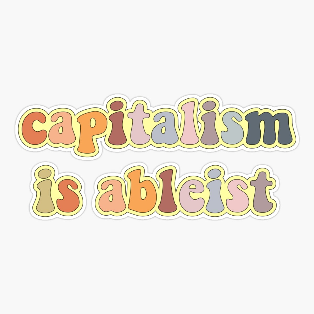 Maneki Capitalism Is Ableist Er, Phone Decal Water Bottle Stickers Car ...