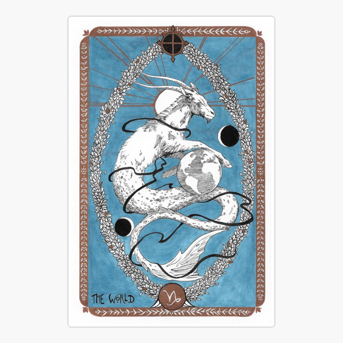 Maneki Capricorn The World - Tarot Project Er, Phone Decal Water Bottle ...