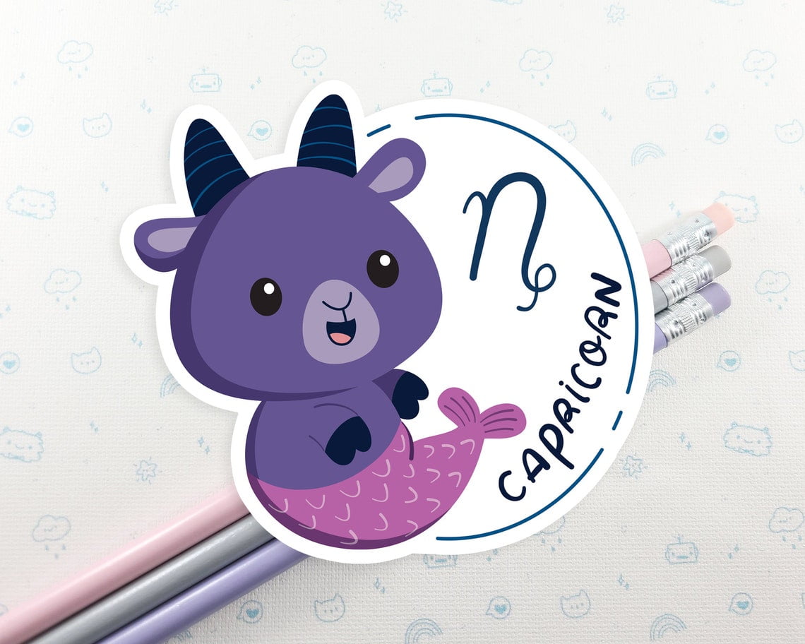 Maneki Capricorn Zodiac Sign Er, Astrology Vinyl Er, Star Chart Laptop ...