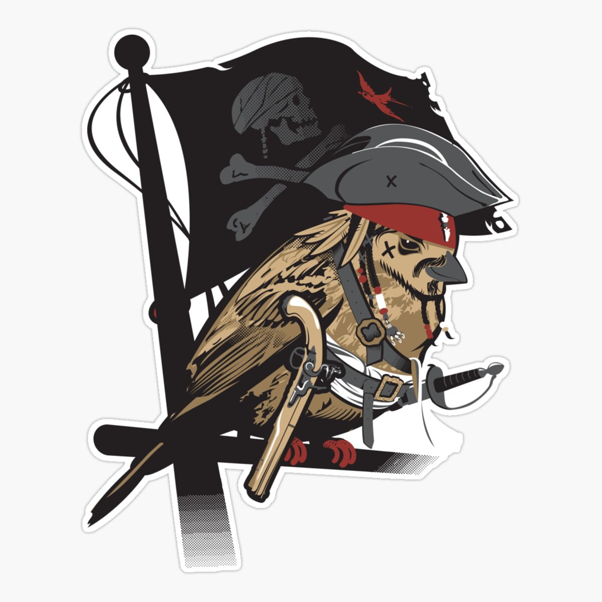 Maneki Captain Sparrow Er, Phone Decal Water Bottle Stickers Car Decals ...