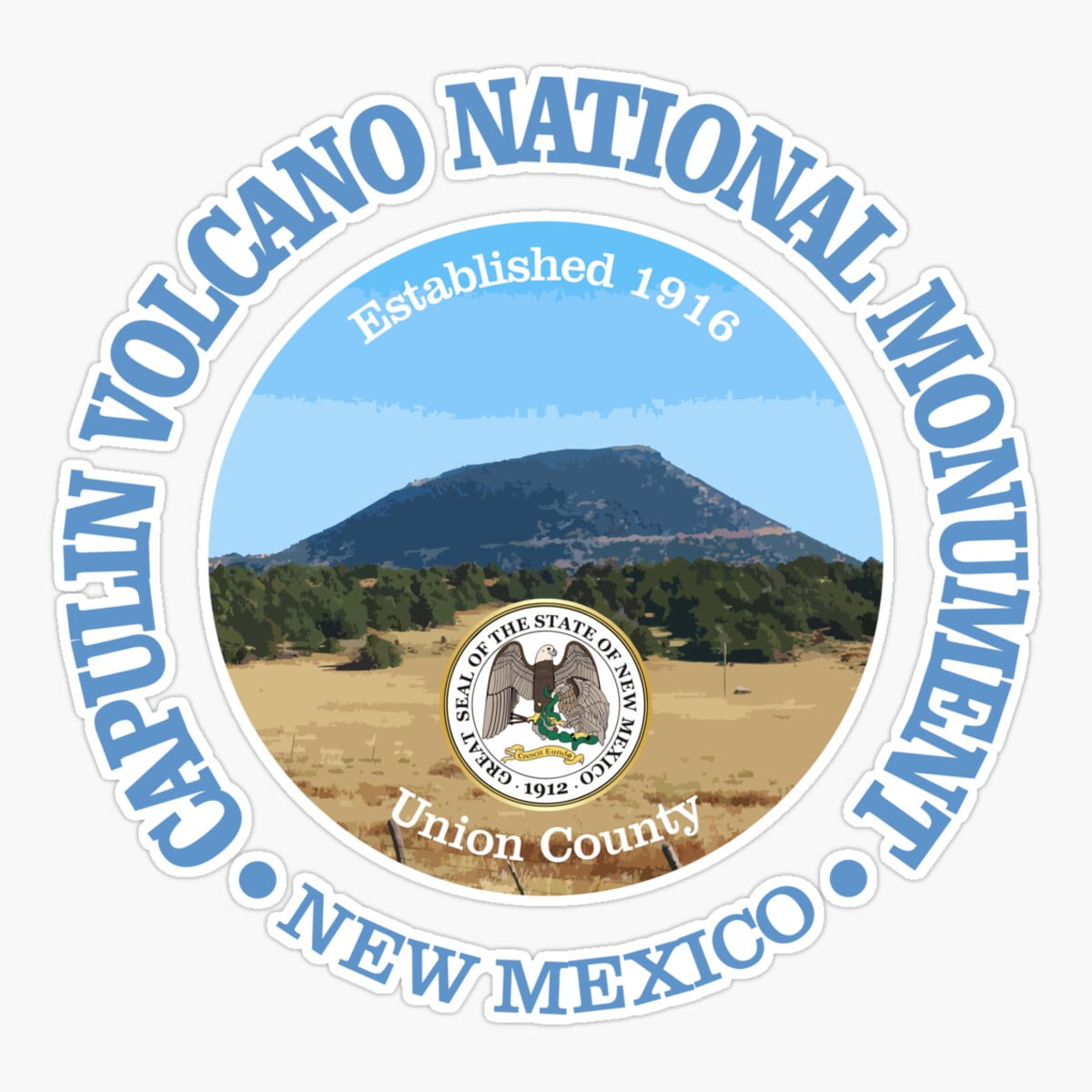 Maneki Capulin Volcano (Nm) Sticker, Phone Decal Water Bottle Stickers ...