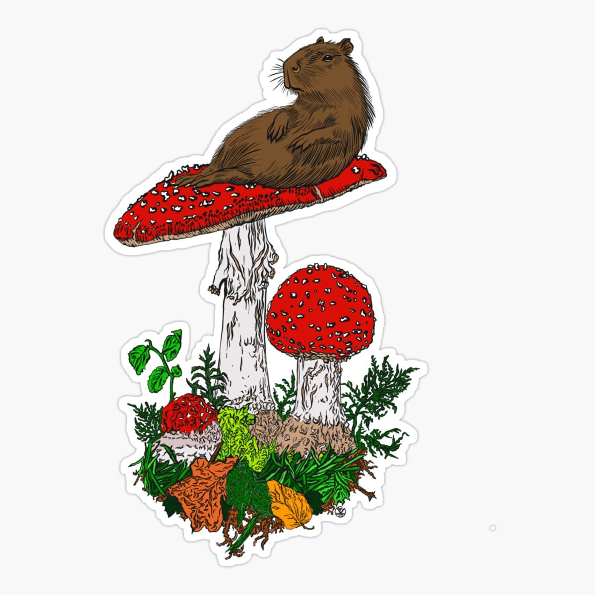 Maneki Capybara Sticker, Phone Decal Water Bottle Stickers Car Decals ...