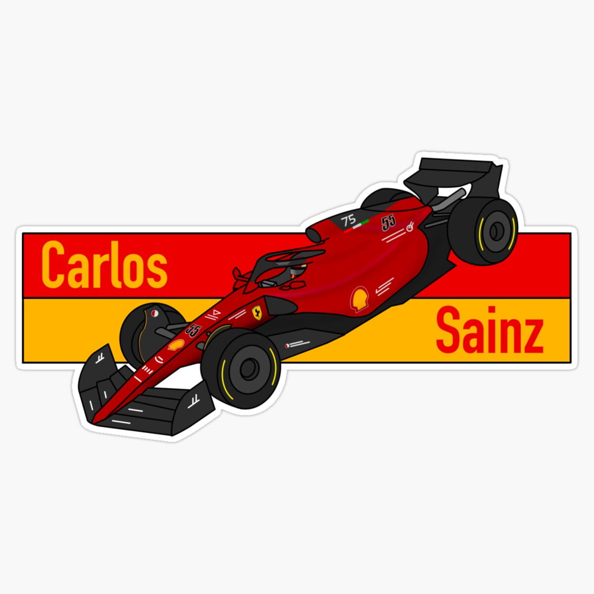 Maneki Carlos Sainz #55 Ferrari Formula One Race Car With Name And ...