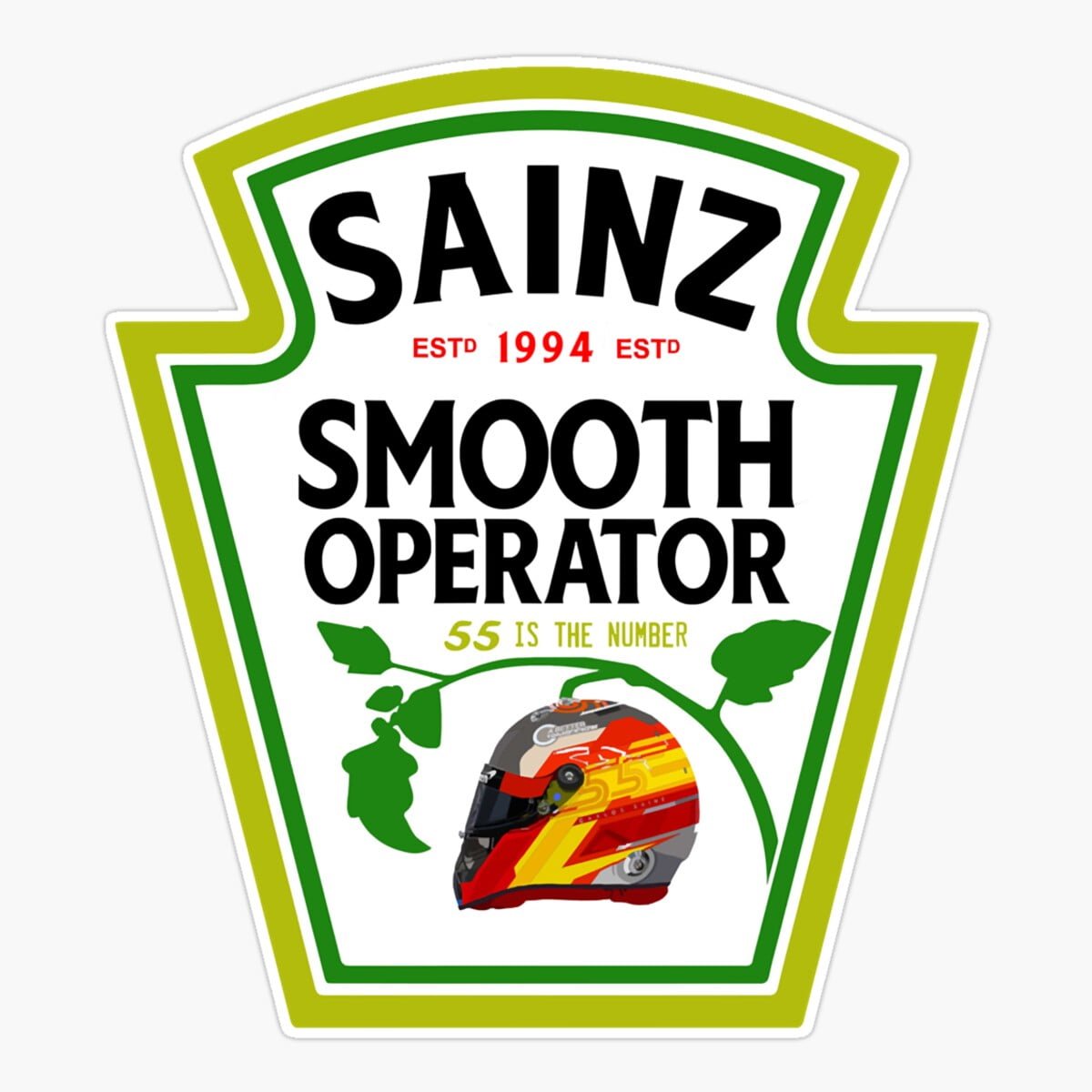 Maneki Carlos Sainz Smooth Chili Sauce Sticker, Phone Decal Water ...