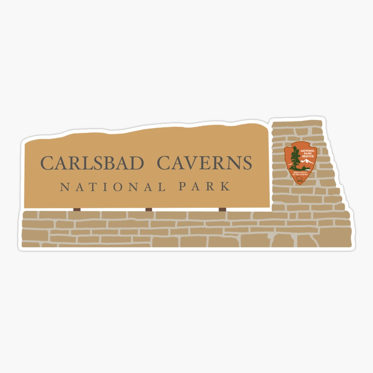 Maneki Carlsbad Caverns National Park Sign Sticker, Phone Decal Water ...