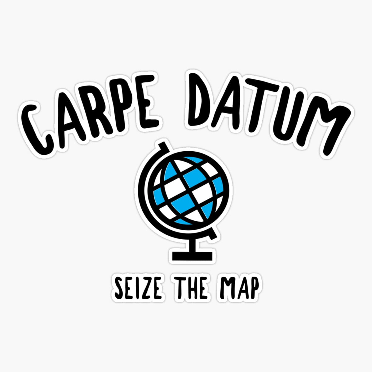 Maneki Carpe Datum Seize The Map Sticker, Phone Decal Water Bottle ...