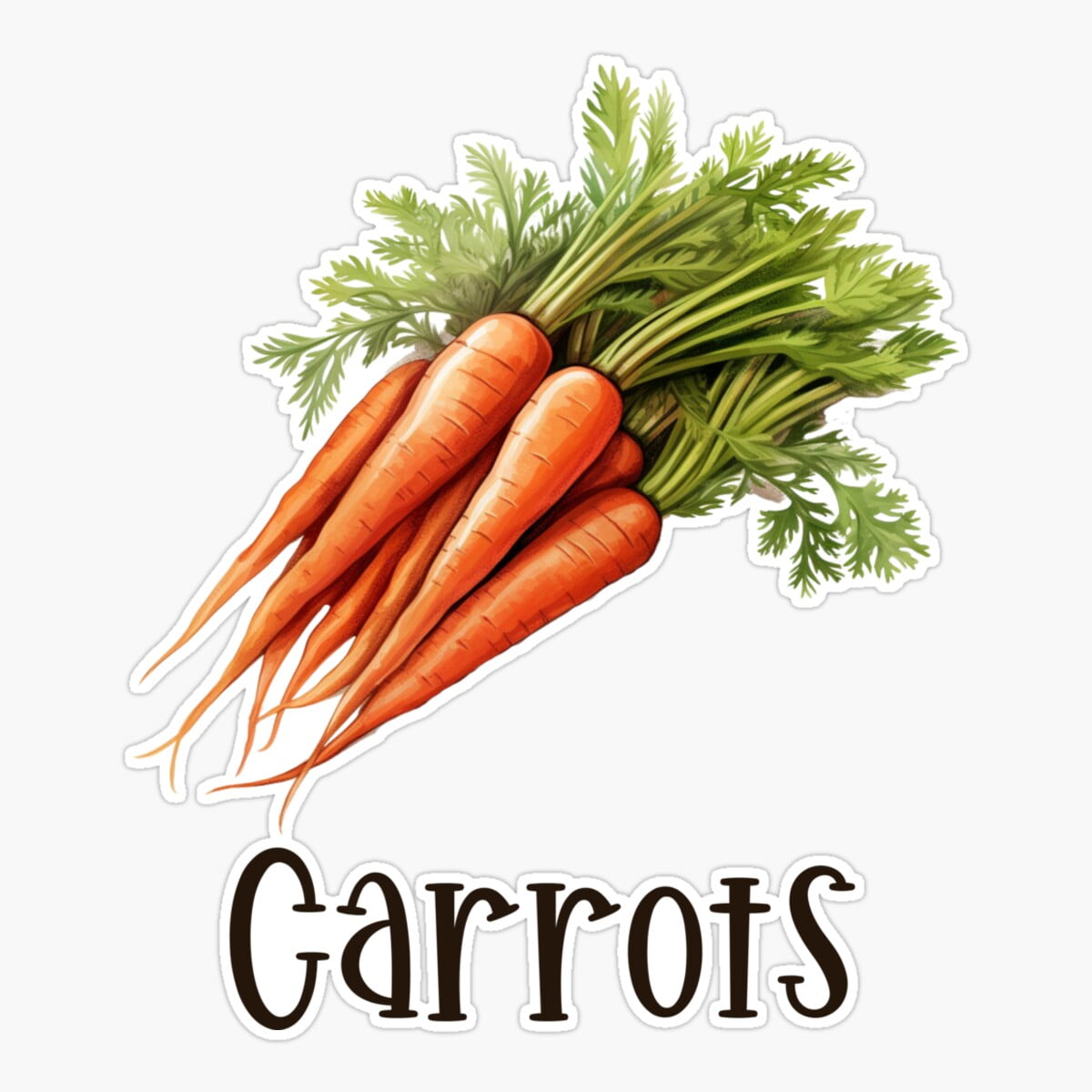 Maneki Carrots Illustration Sticker, Phone Decal Water Bottle Stickers ...