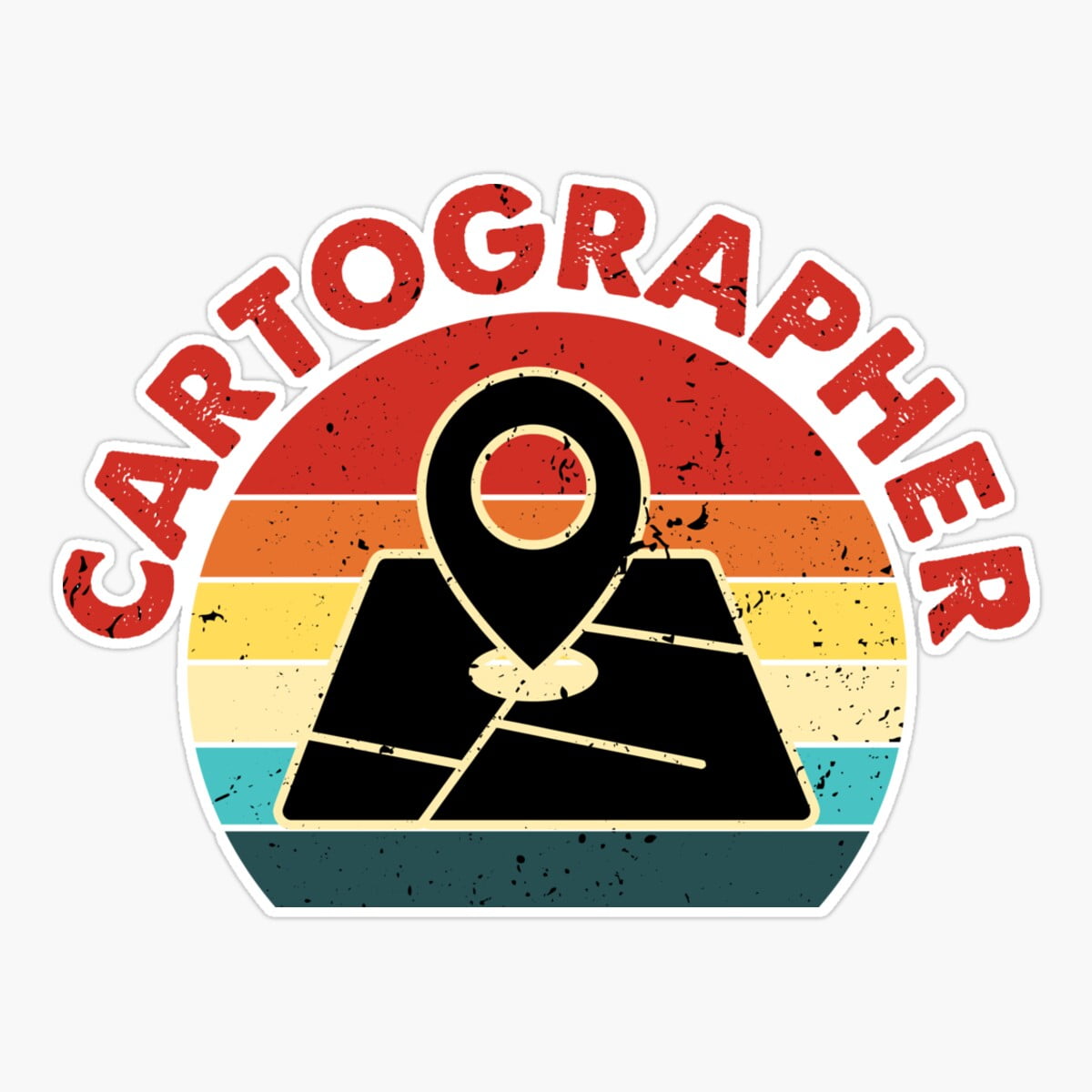 Maneki Cartographer Cartography Vintage Retro Sticker, Phone Decal ...