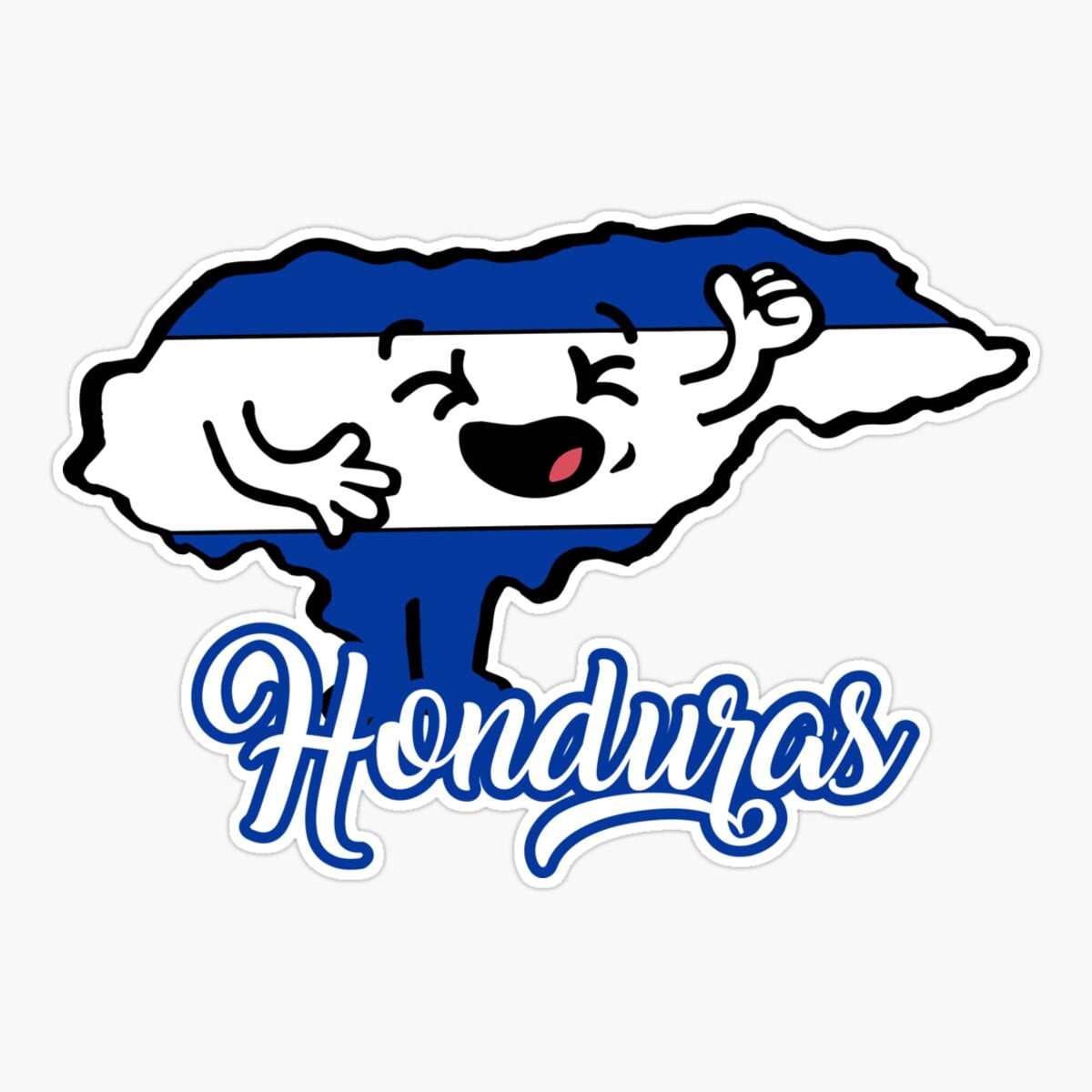 Maneki Cartoon O The Map O Honduras Sticker, Phone Decal Water Bottle ...
