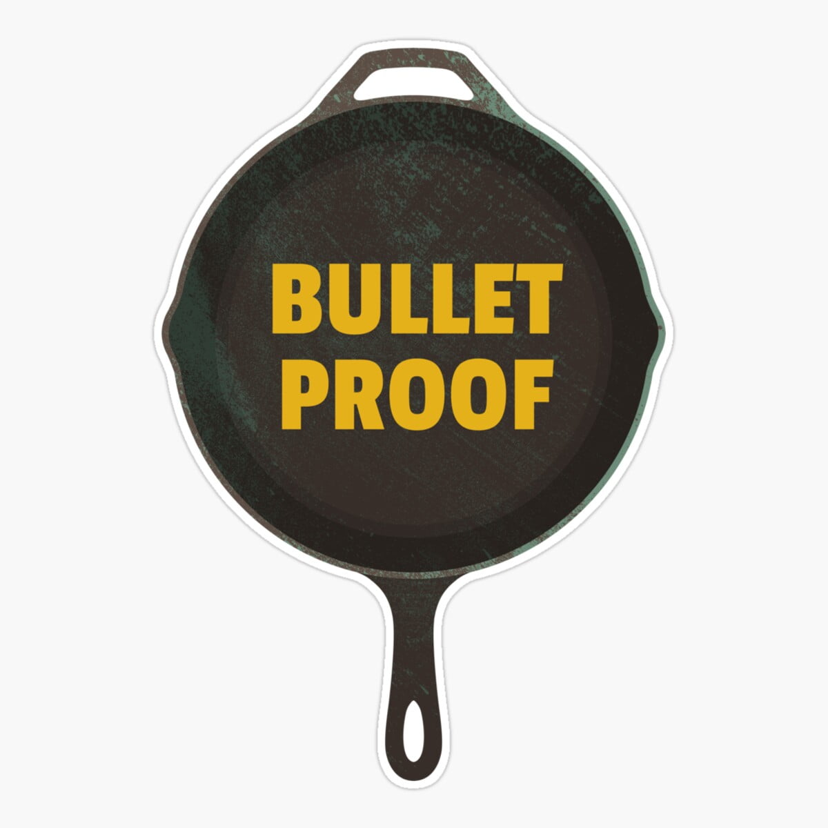 Maneki Cast Iron Rying Pan Makes You Invincible. Bullet Proo Sticker ...