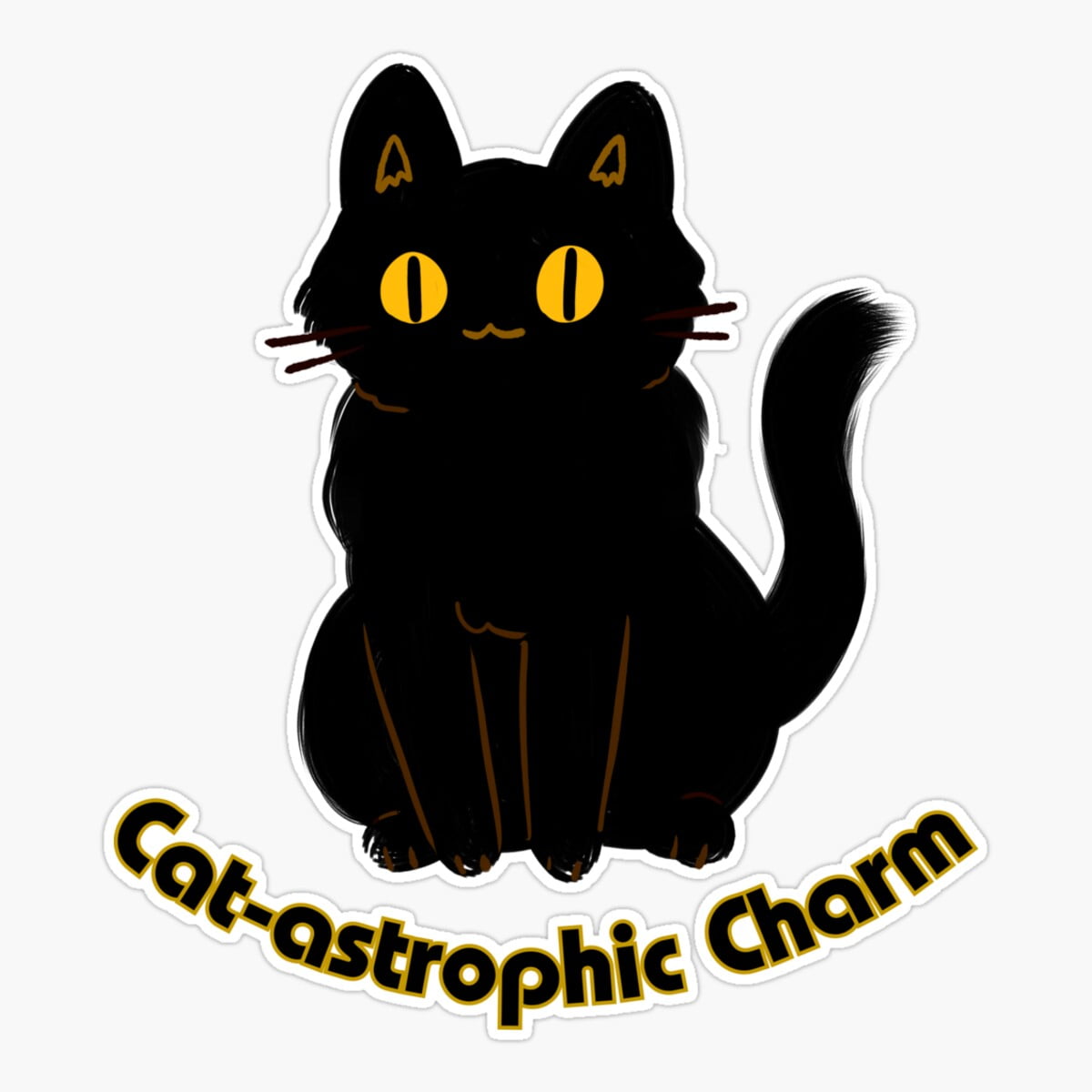 Maneki Cat-Astrophic Charm Sticker, Phone Decal Water Bottle Stickers ...