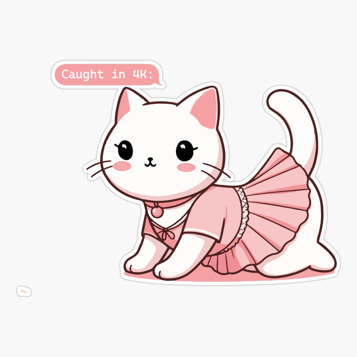 Maneki Cat Caught In 4K Sticker, Phone Decal Water Bottle Stickers Car ...