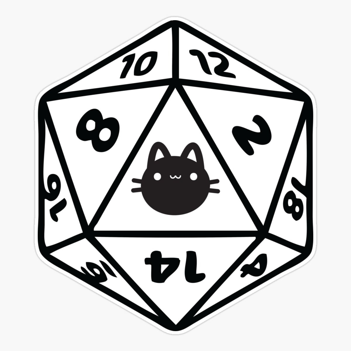 Maneki Cat D20 Dice Dnd Sticker, Phone Decal Water Bottle Stickers Car ...